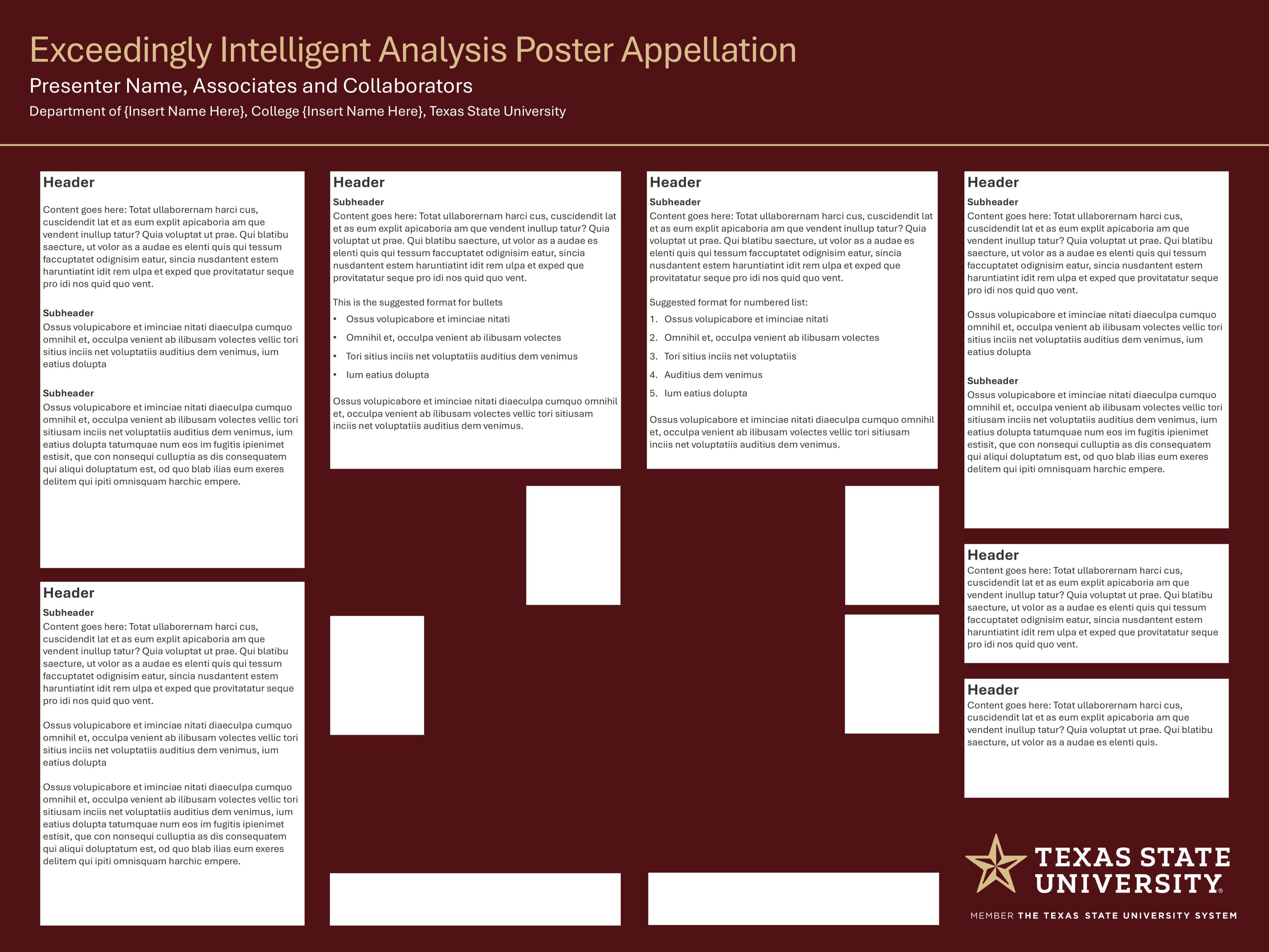 Research Posters : Brand Guidelines : Texas State University